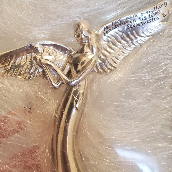 Art | Silver Angel Statue With Verse On Wing | Poshmark